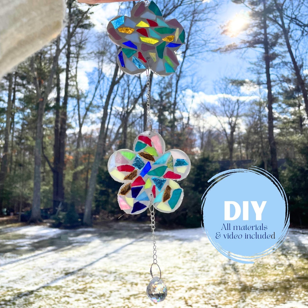 DIY Stained Glass Mosaic Suncatcher Kit: Adult Craft Kit - Etsy