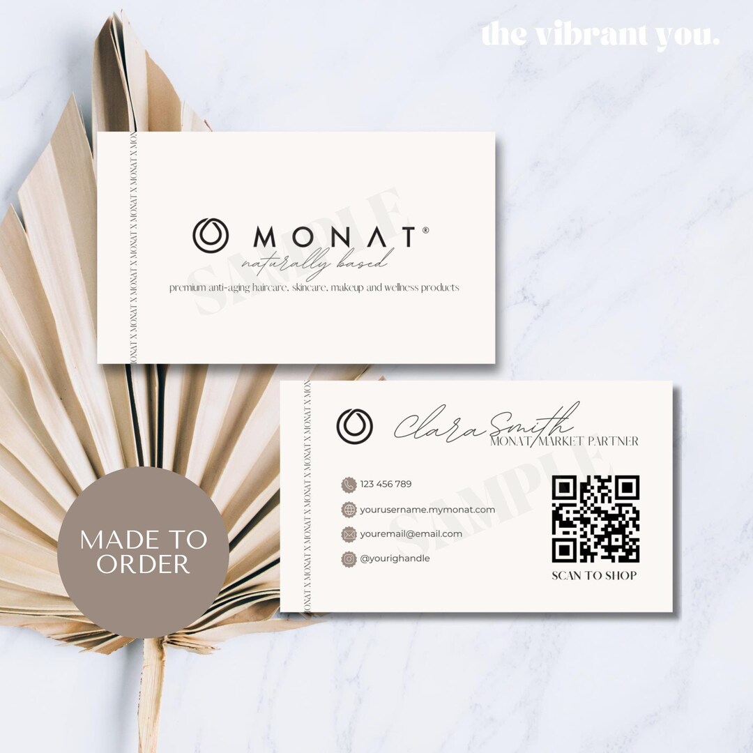 Personalized Monat Business Card With QR Code (digital Download) - Etsy