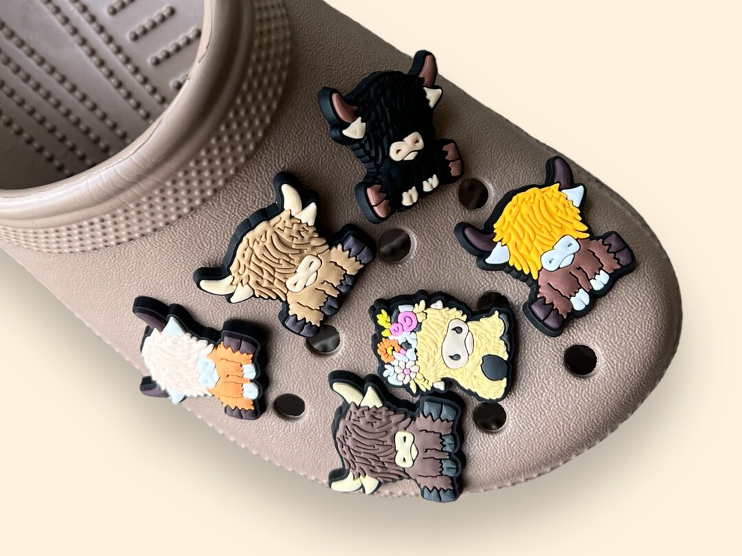 Highland Cow Shoe Charms, Highland Cow Croc Charms - Etsy