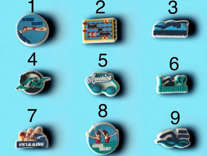 Swimming Shoe Charms, Summer Croc Charms, Swimming Pool Croc Charms - Etsy