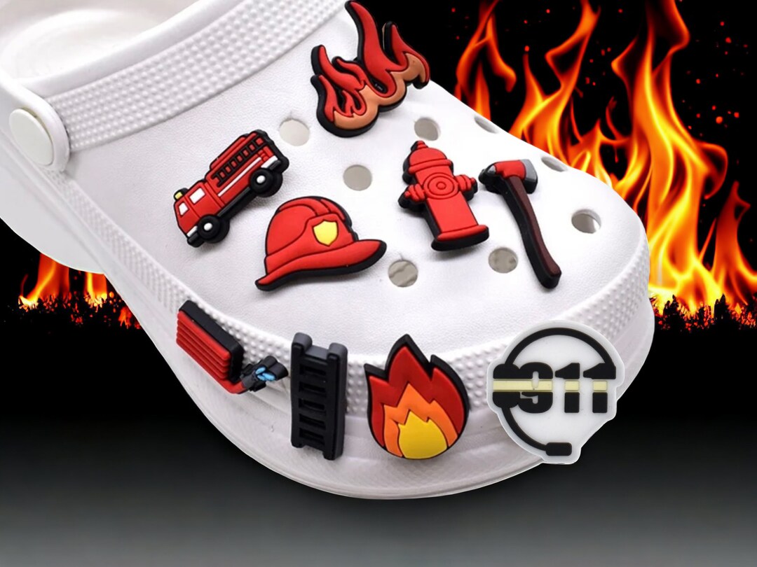 Firefighters Croc Charms, Fireman Shoe Charms, Fire Croc Charms - Etsy