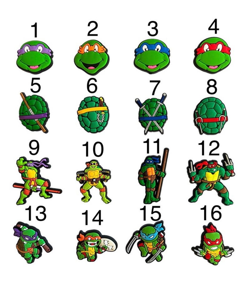 Ninja Turtles Shoes Charms, Teenage Mutant Croc Charms, Turtles Croc ...