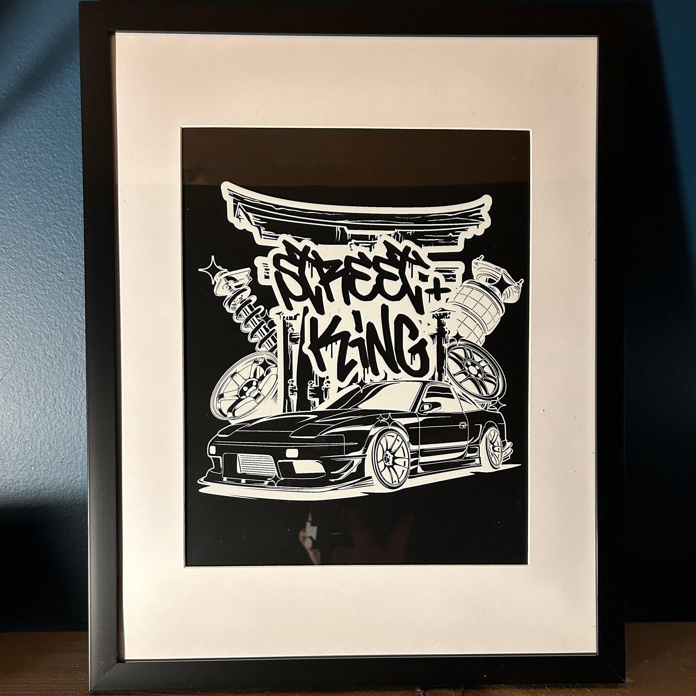 Nissan 240sx S13 Car Portrait Poster With Frame - Etsy