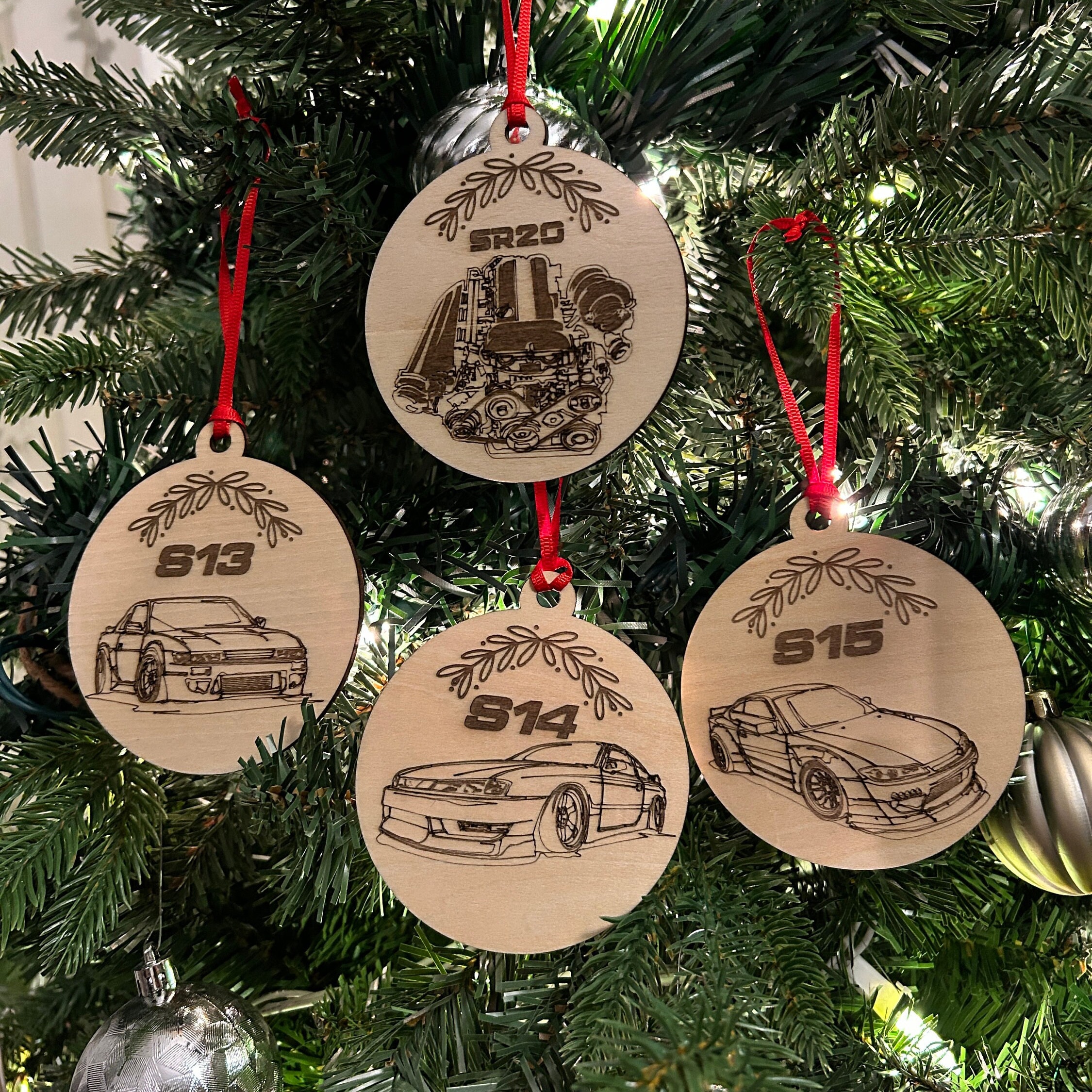 JDM Nissan 240SX Wooden Christmas Ornaments Decorations S Chassis S13 ...