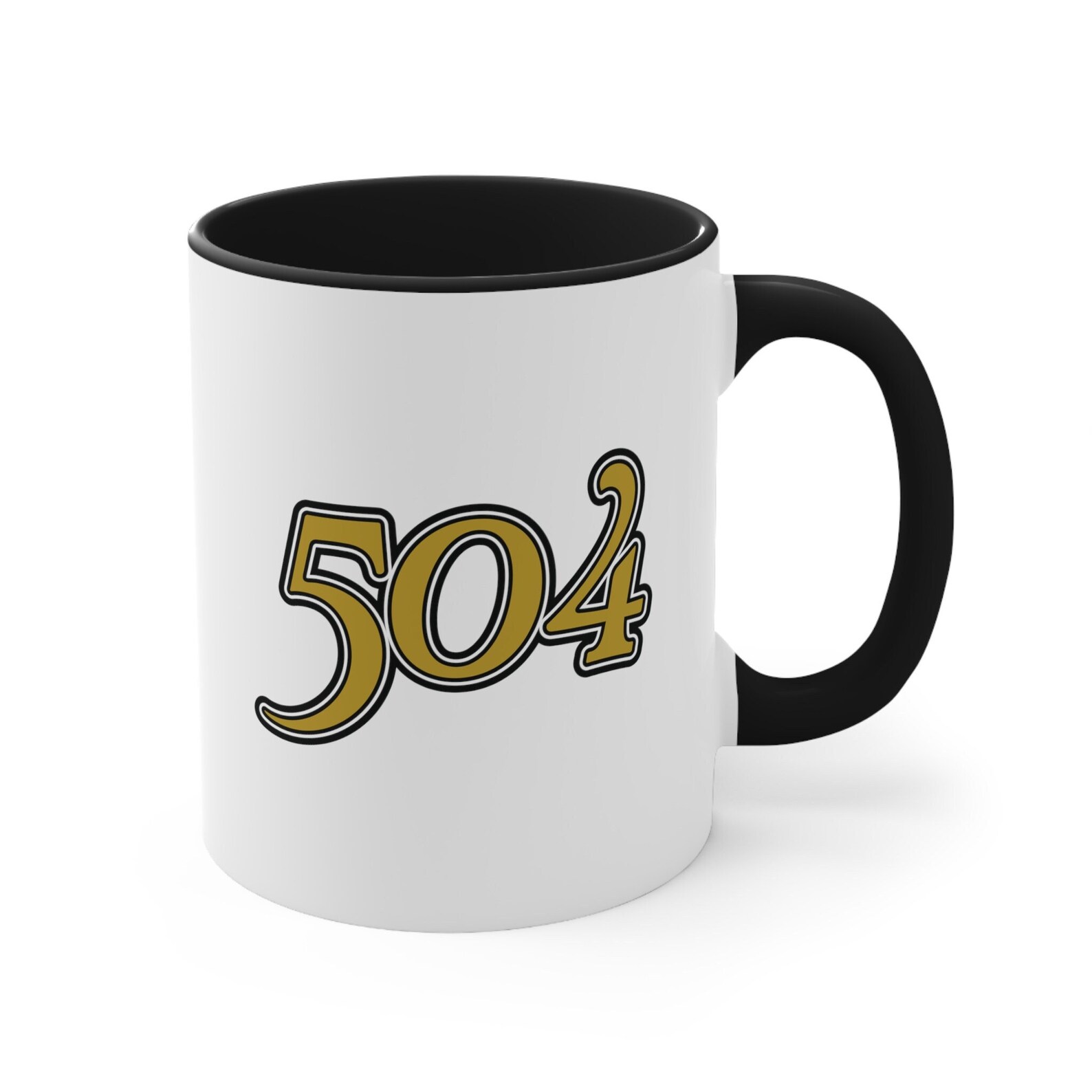 504 Area Code in Black and Gold 11oz Mug New Orleans Football - Etsy