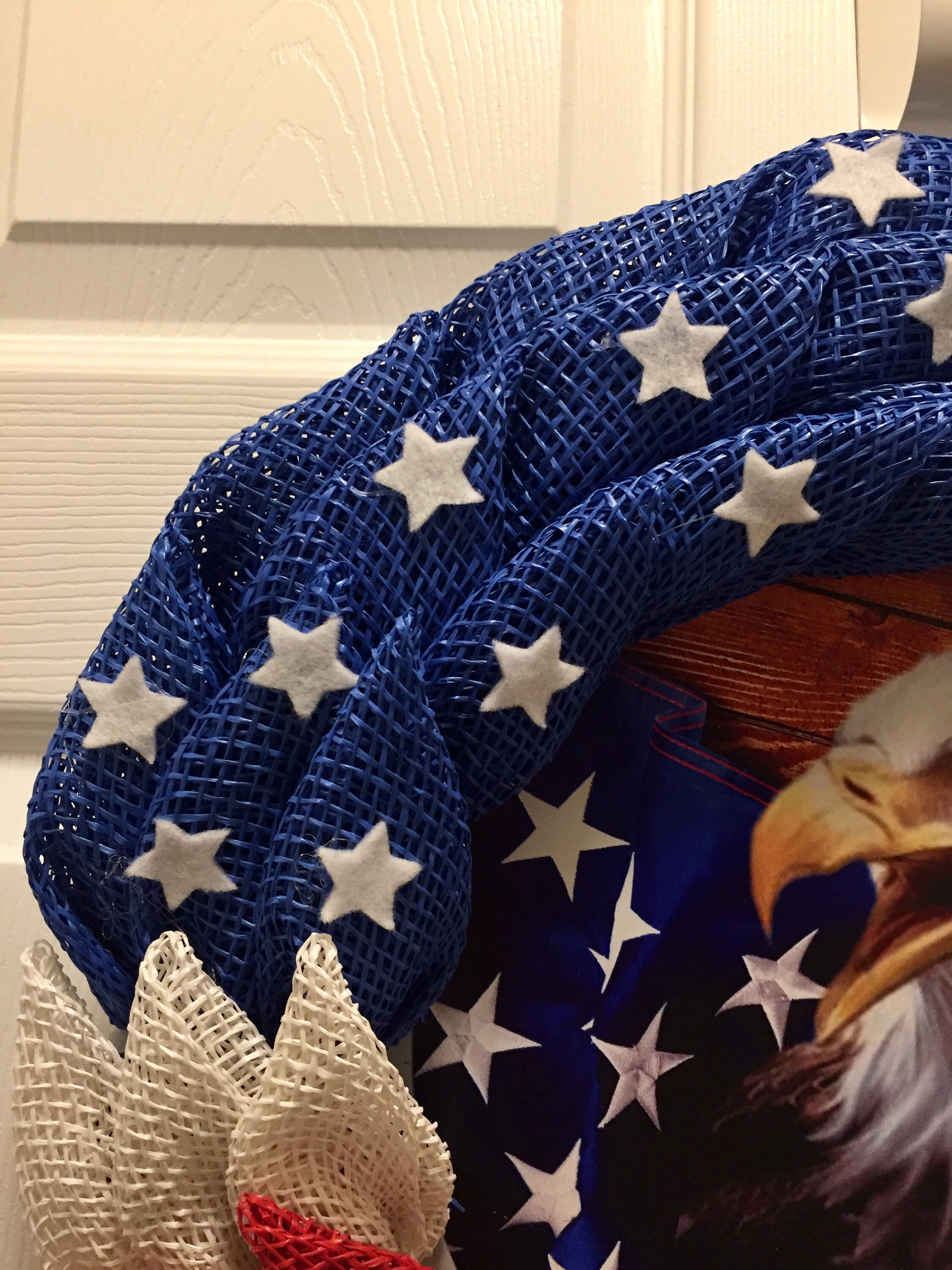 Patriotic, Wreath, Red, White, Blue, USA, America,eagle, Gift ...