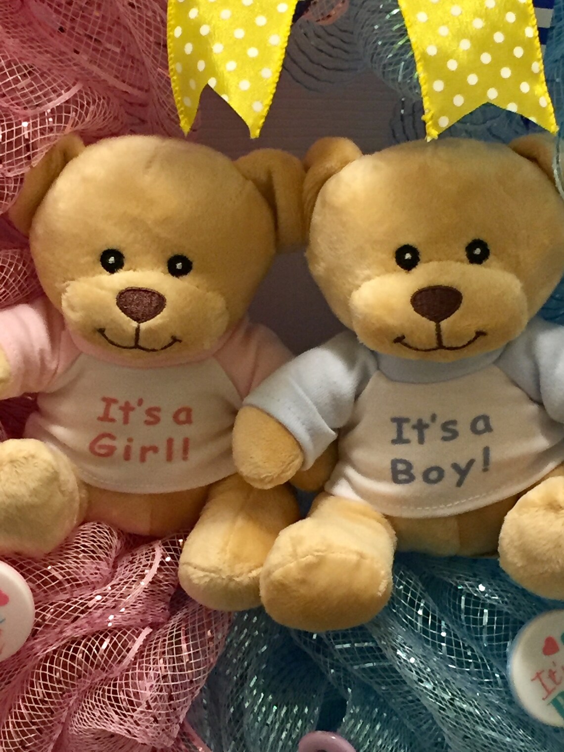 Gender Reveal Wreath, Pink, Blue, Baby, Shower, Gift, Party,boy,girl ...