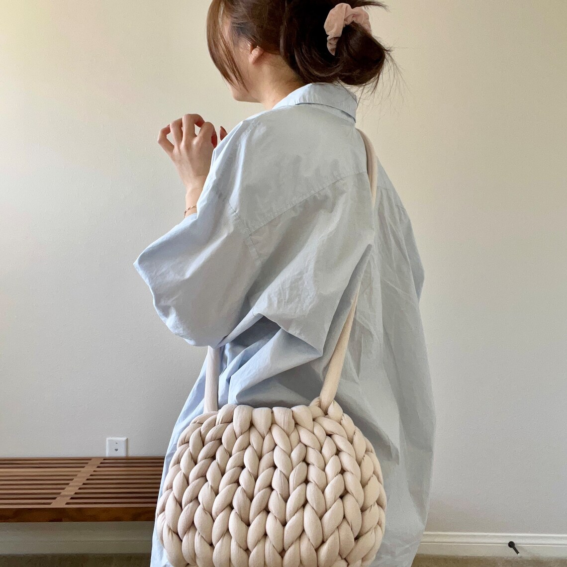 Customizable Chunky Yarn Bag, Chunky Knit Bag free Shipping - Etsy