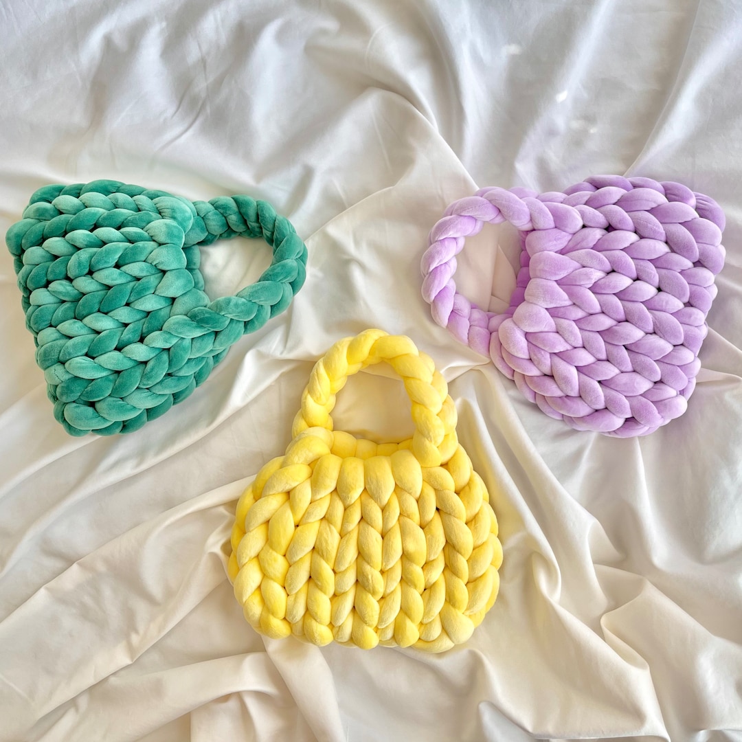 Handmade Crochet Chunky Yarn Bag - Etsy