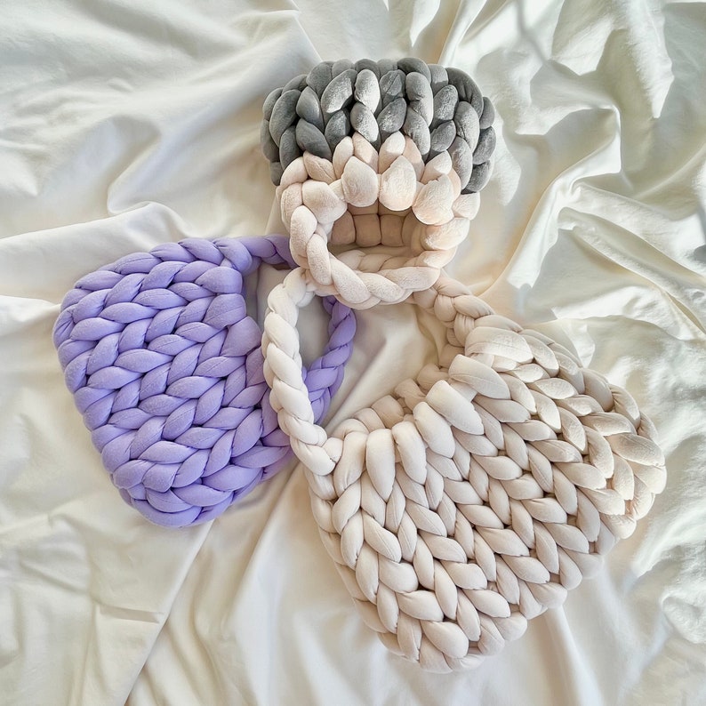 Customizable Chunky Yarn Bag Chunky Knit Bag free Shipping - Etsy