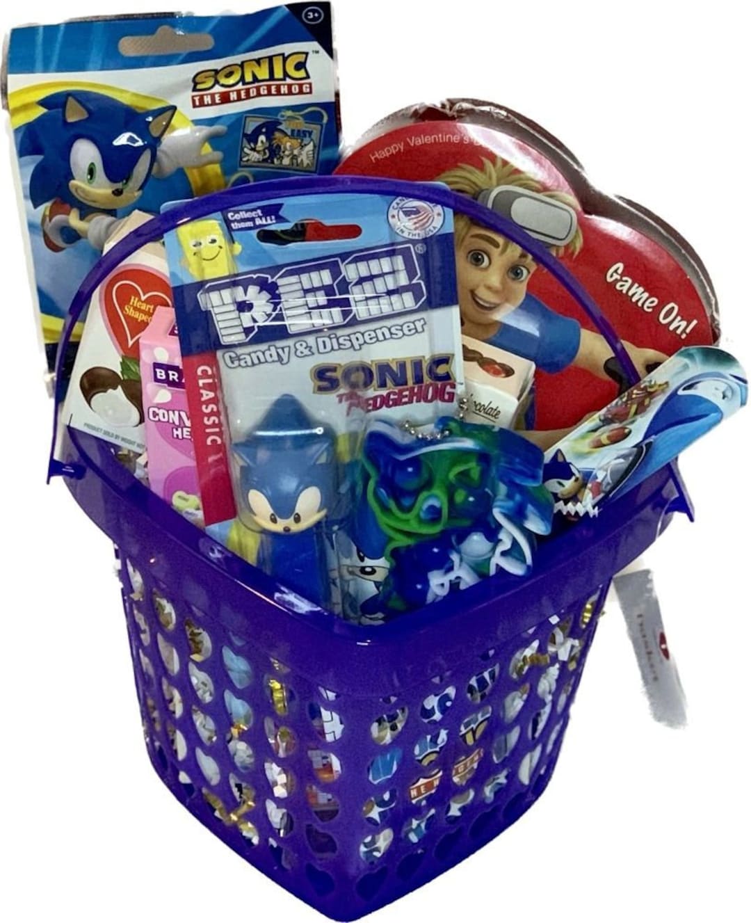 Sonic the Hedgehog Valentine Basket - Valentine’s Day Gift for Kids ...