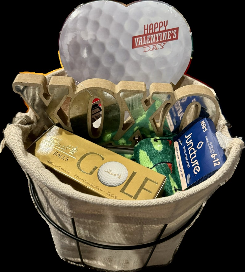 Falling Fore You Golf Gift Basket - Unique Valentine Gift for Golfer ...