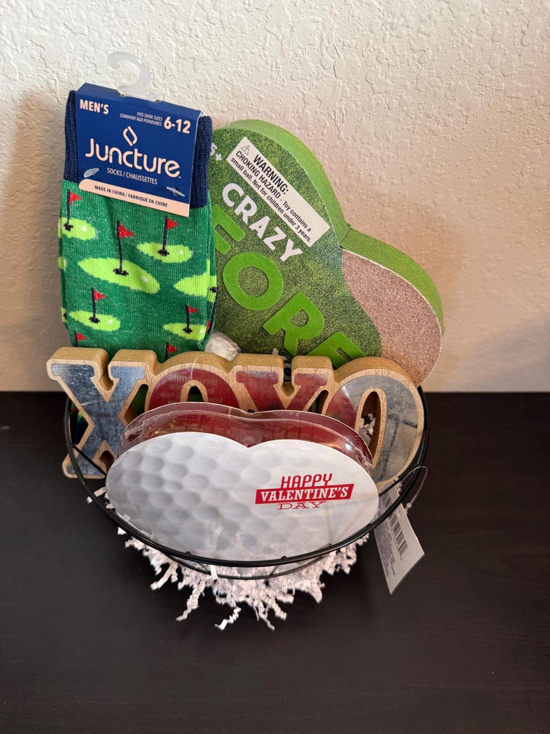 Falling Fore You Golf Gift Basket - Unique Valentine Gift for Golfer ...