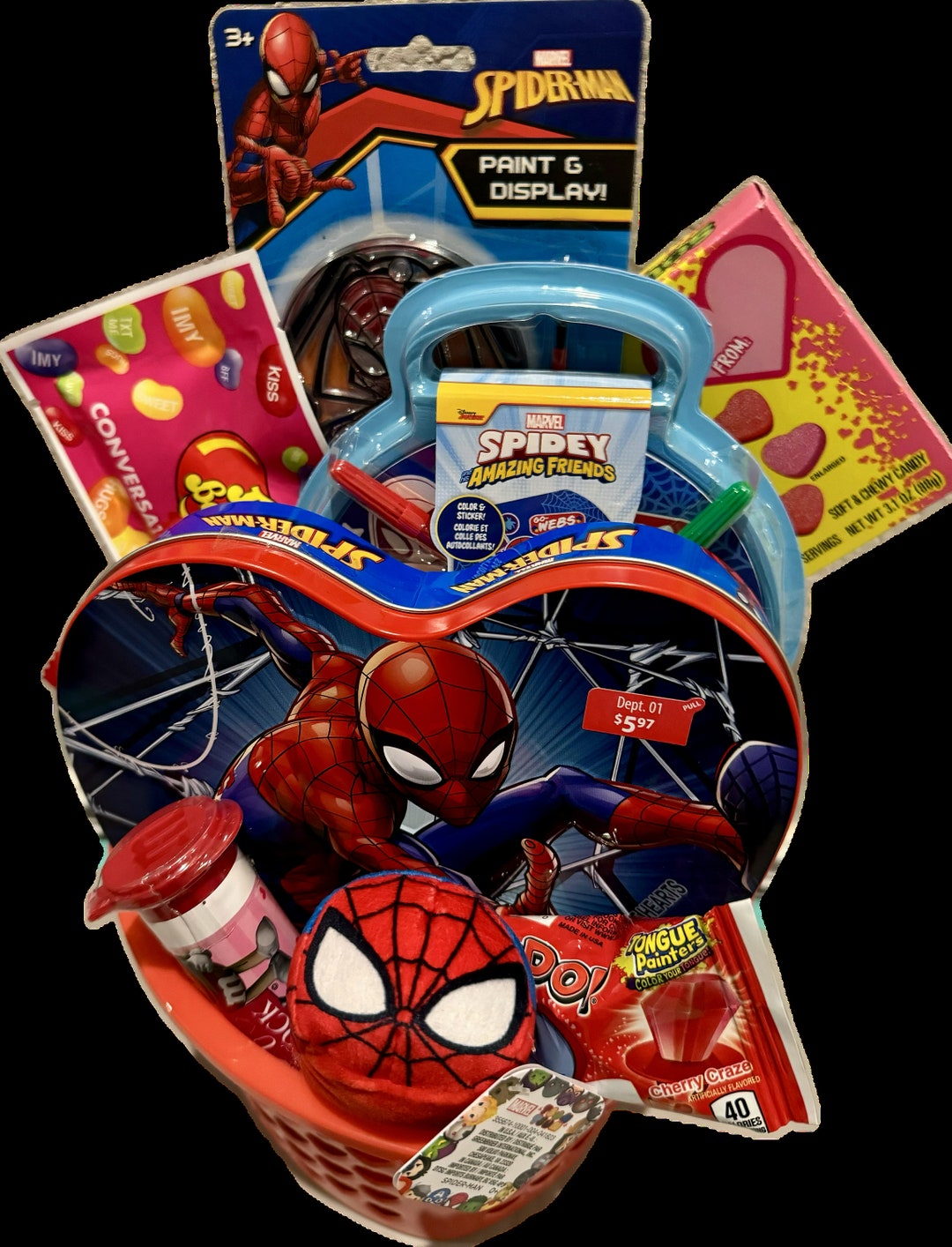 Spiderman Valentine Basket - Valentine’s Day Gift for Kids, Valentine ...
