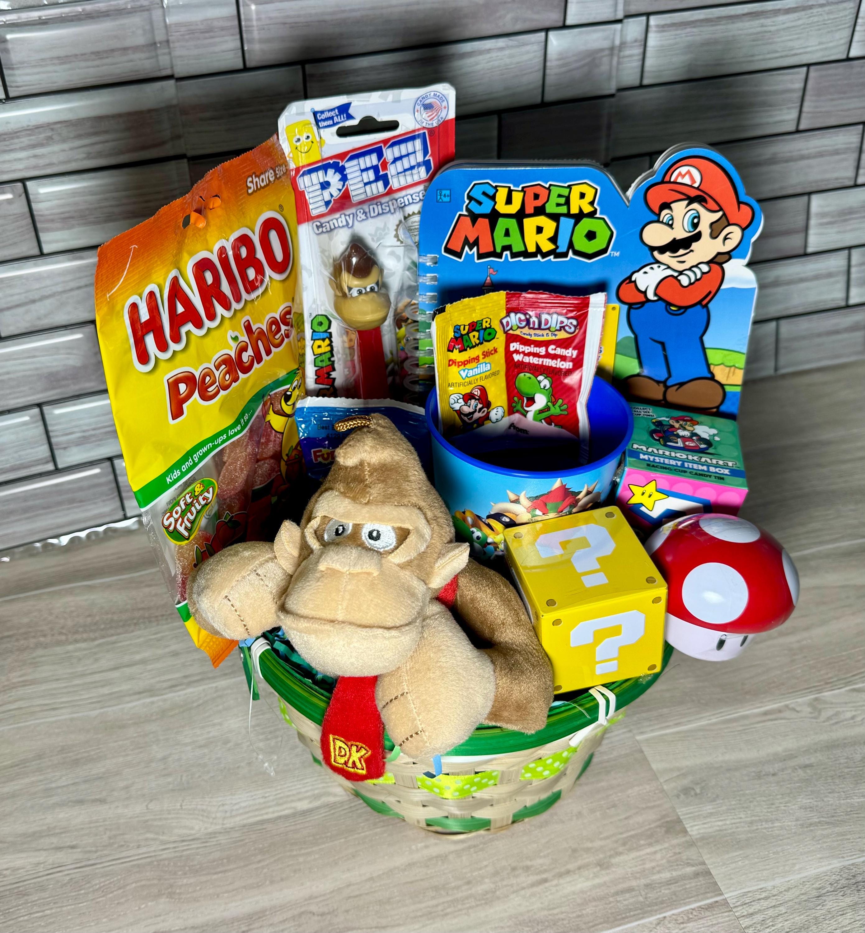 Super Mario Item Bundle in Gift Basket - Unique Gaming Gift for Teen ...