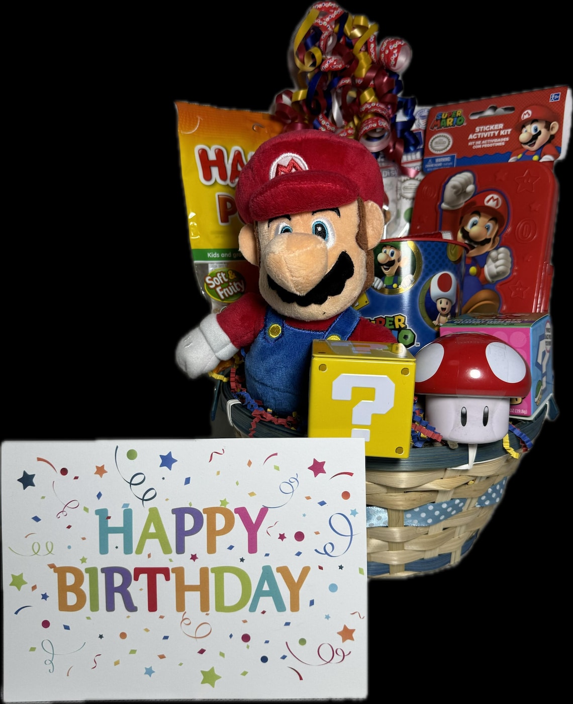 Super Mario Item Bundle in Gift Basket - Unique Gaming Gift for Teen ...