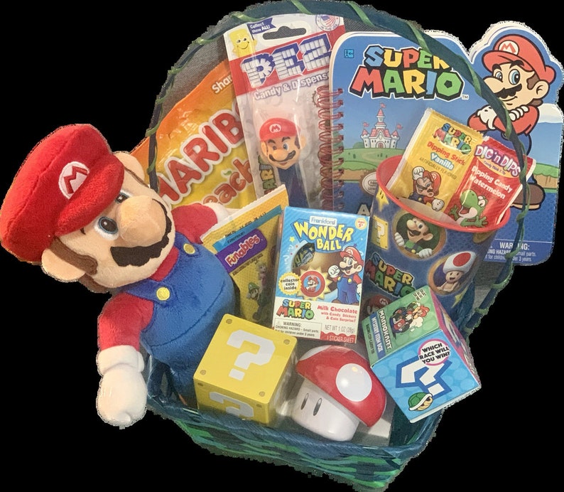 Super Mario Item Bundle in Gift Basket Unique Gift for Teen, Tween, Boy ...
