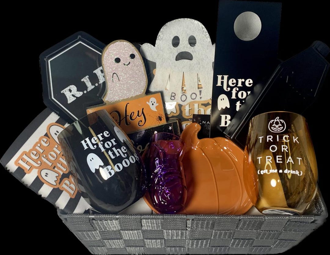 Here for the Boos Gift Basket - Halloween Hostess Gift -boo Your ...