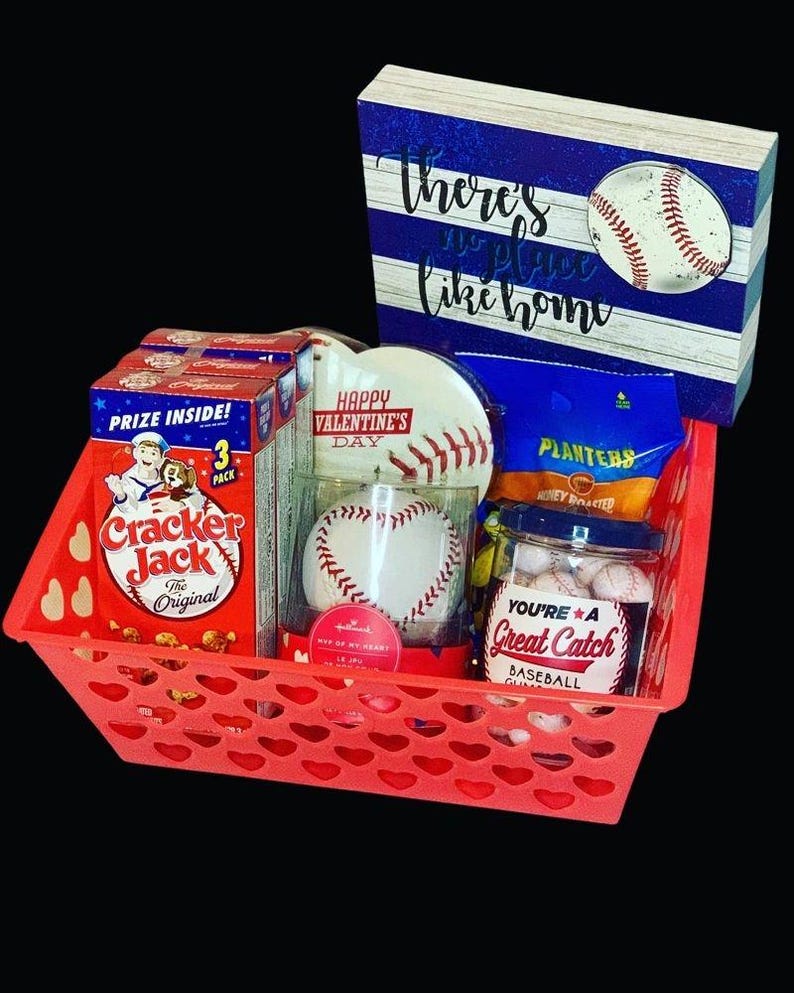 Great Catch Baseball Valentine’s Day Gift Basket - Etsy