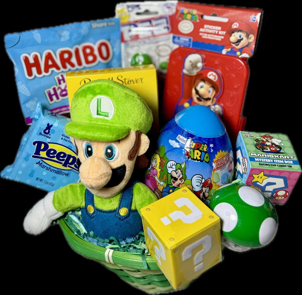 Super Mario Item Bundle in Gift Basket - Unique Gaming Gift for Teen ...