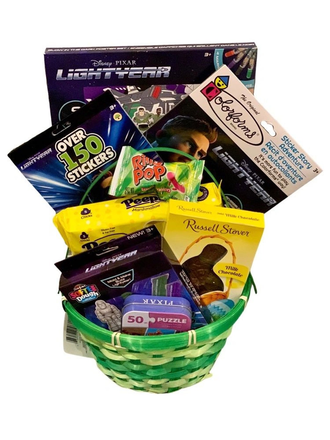 Buzz Lightyear 5 Item Bundle in Pre Filled Easter Basket W/ Candy ...