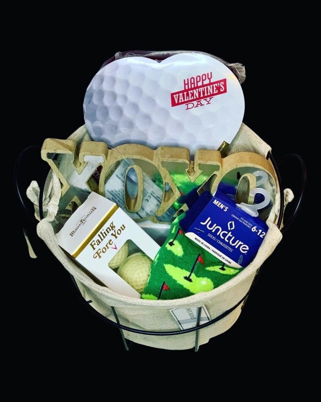 Falling Fore You Golf Gift Basket Unique Valentine Gift for Golfer ...