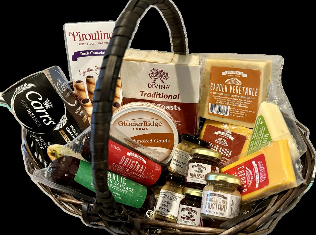 Savory Gourmet Gift Basket- Meat, Cheese, Gourmet Snacks, Sympathy ...