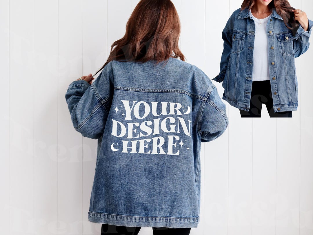 MWW Denim Jacket Mockup, Printify Women's Denim Jacket Mockup, Women's ...