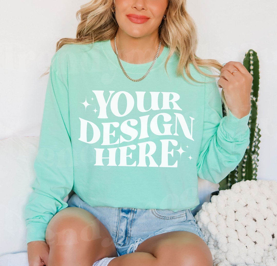 Island Reef Comfort Colors 6014 Mockup, 6014 Island Reef Mockup, Long ...