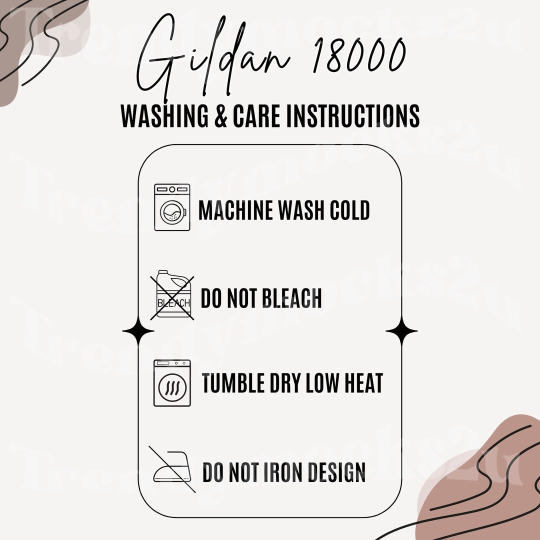 Gildan 18000 Washing Instructions, Gildan 18000 Chart, Gildan 18000 ...