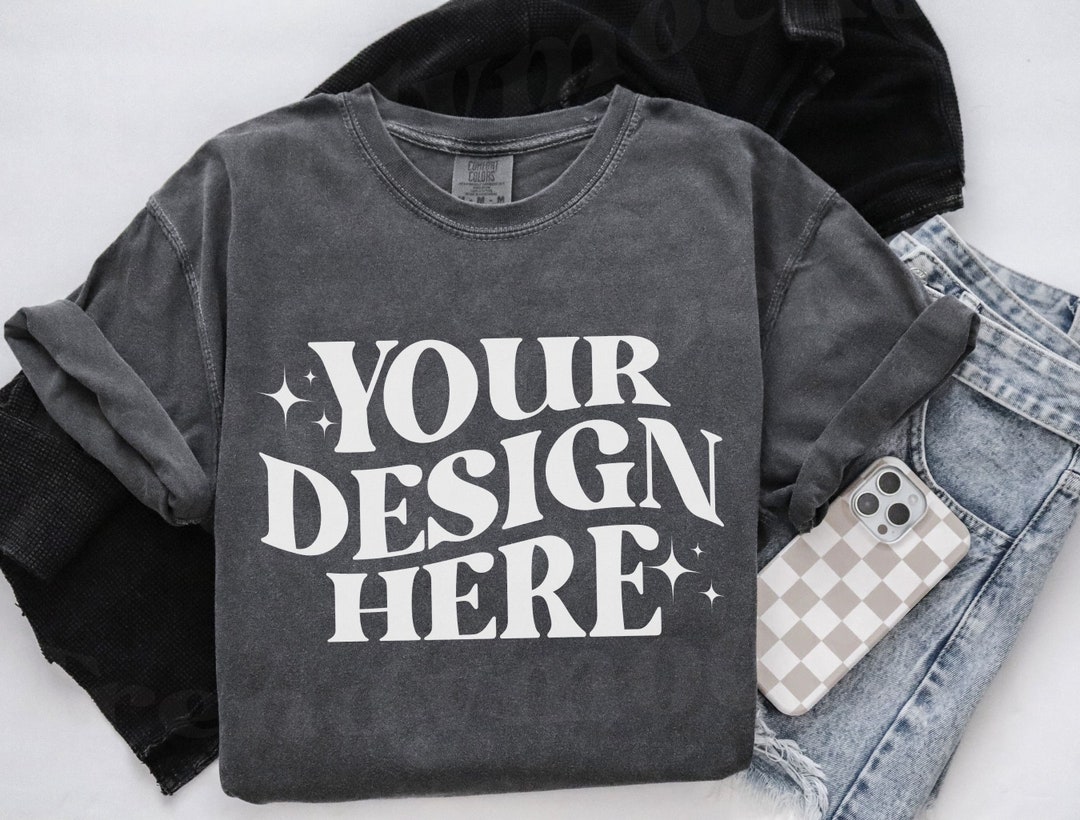 Pepper Comfort Colors C1717 Mockup C1717 Pepper Flat Lay Mockup Pepper ...