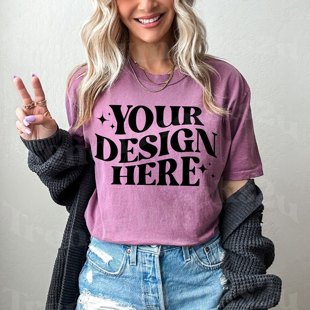 Berry Comfort Colors 1717 Mockup, Comfort Colors Berry Shirt Mockup ...