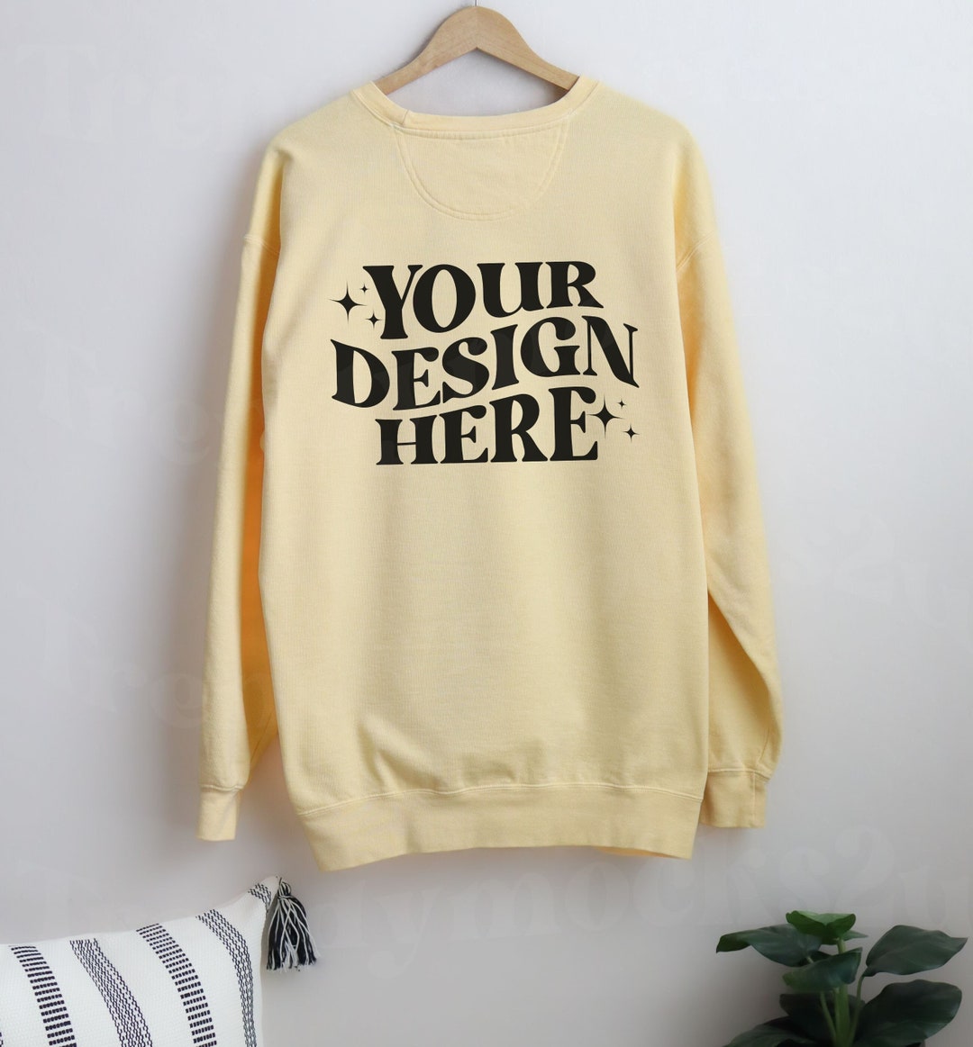 Butter Comfort Colors Back Mockup, C1566 Butter Back Mockup, Back of ...