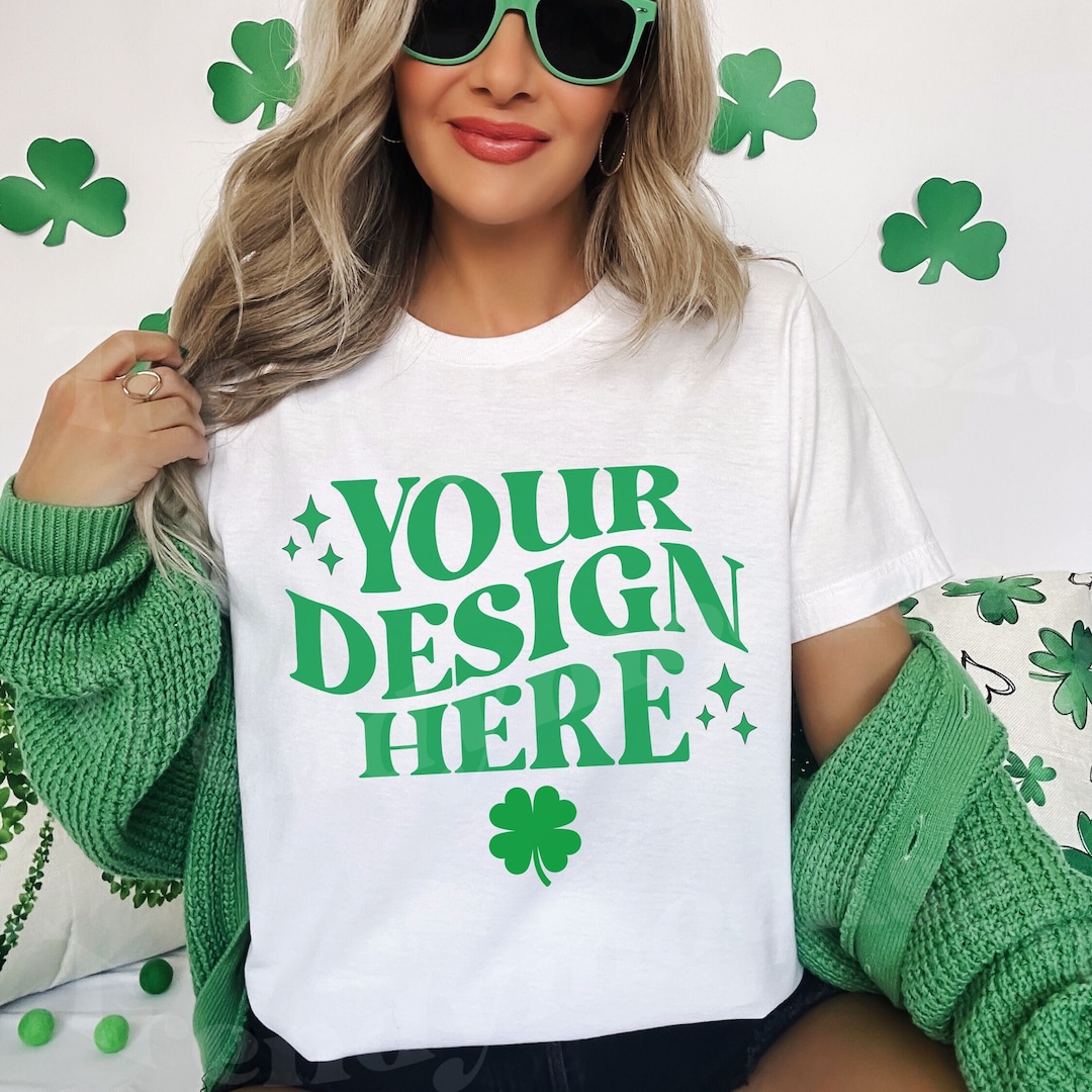 Bella Canvas 3001 Mockup White, St Patrick's Day 3001 Mockup, 3001 ...