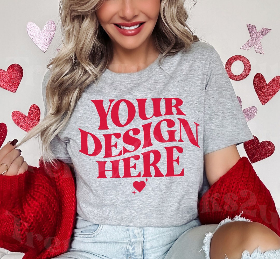 Athletic Heather Bella Canvas Mockup, Bella Canvas Valentines Mockup ...