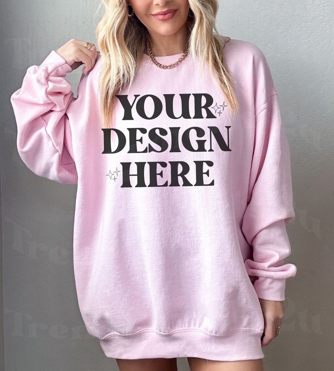 Light Pink Gildan 18000 Mockup, Gildan Light Pink Mockup 18000 Light ...