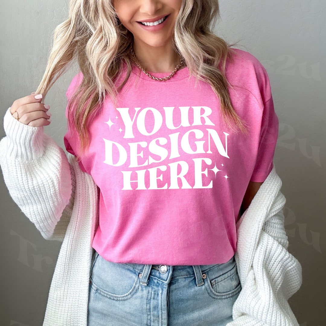 Azalea Gildan 5000 Mockup Azalea 5000 Mockup Pink Shirt - Etsy