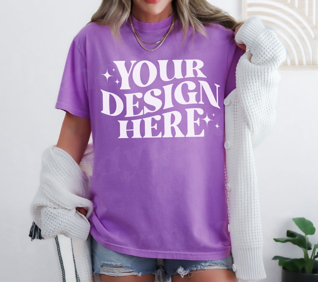 Neon Violet Comfort Colors C1717 Mockup C1717 Mockup Neon Violet Shirt ...
