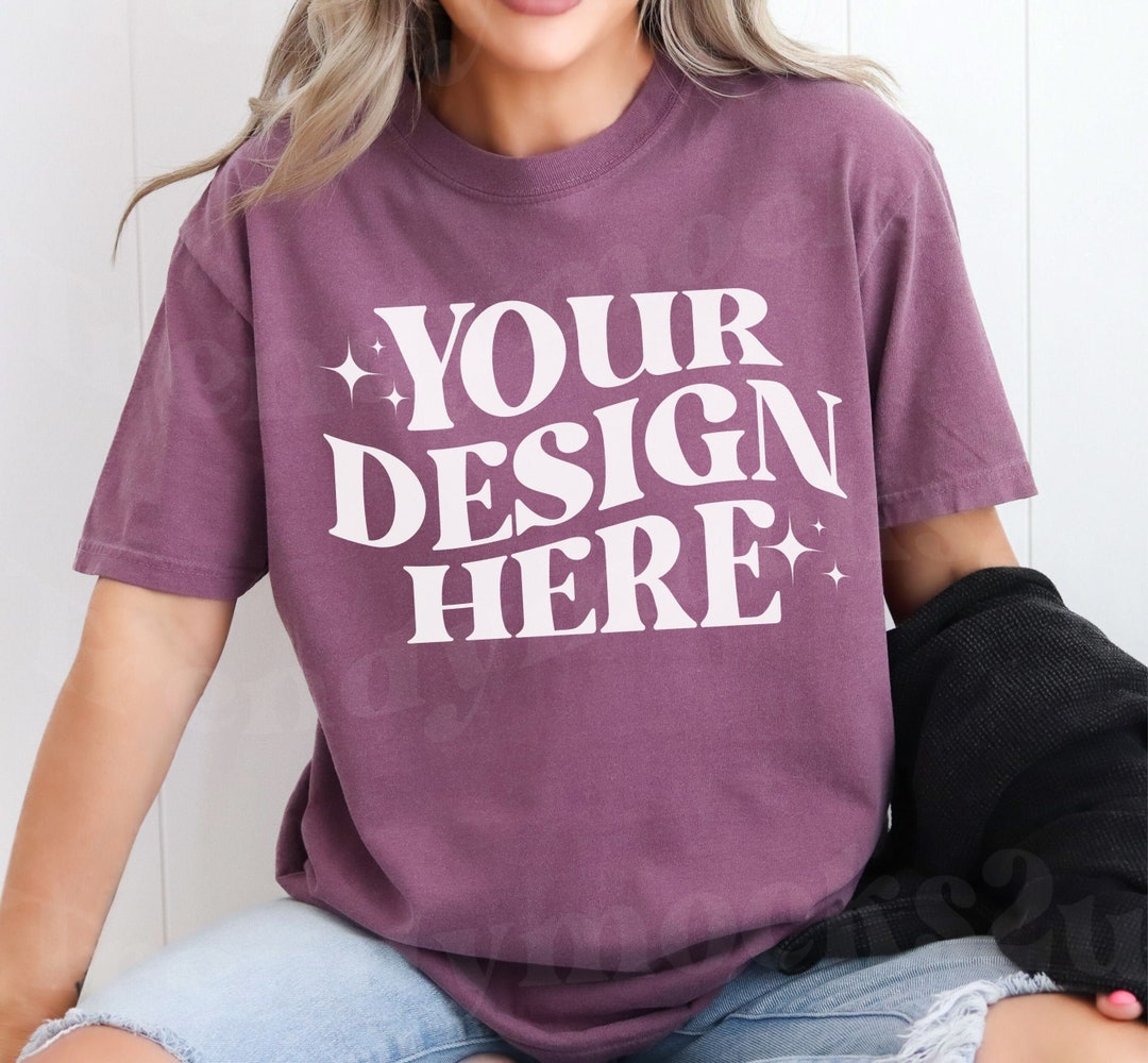 Berry Comfort Colors Shirt Mockup, Comfort Colors Berry Shirt Mockup ...