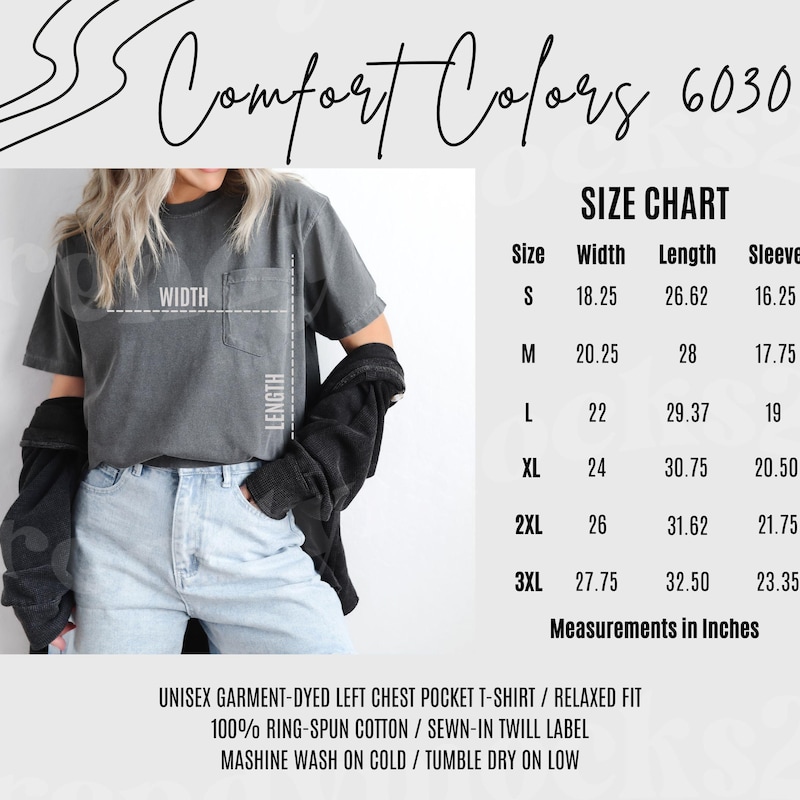 Pocket Size Chart - Etsy