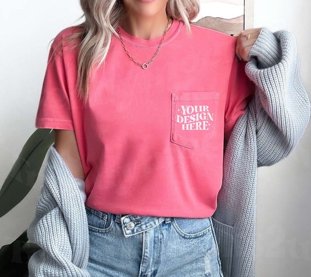 Watermelon Comfort Colors 6030 Mockup, Comfort Colors 6030 Pocket ...