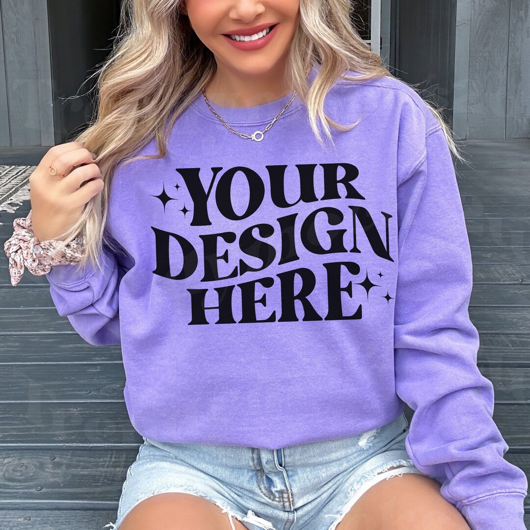 Comfort Colors 1566 Violet Mockup, Outdoors Mockup, Nature Mockup, 1566 ...