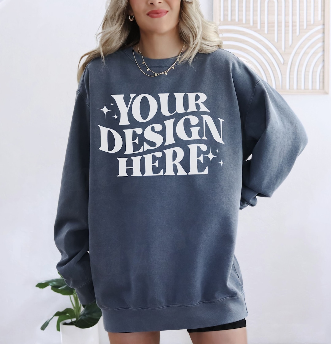 Comfort Colors 1566 Mockup 1566 Denim Mockup Comfort Colors Denim ...