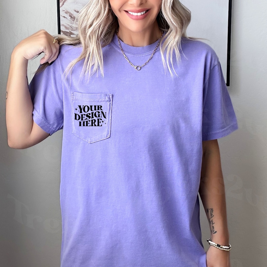 Violet Comfort Colors 6030 Mockup Comfort Colors 6030 Pocket - Etsy