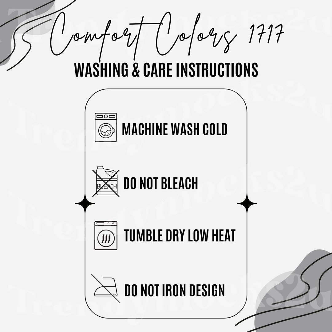 Comfort Colors 1717 Care Instructions, Comfort Colors Chart, 1717 ...