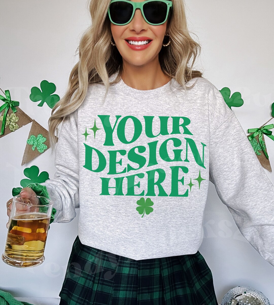 Ash Gildan 18000 St Patrick's Day Mockup, Saint Patrick's Ash 18000 ...