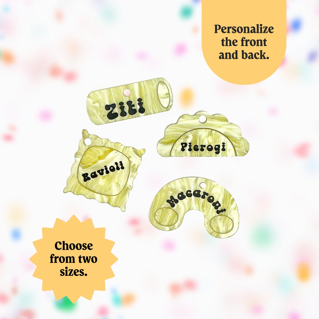 Pasta Paw-ty Noodle Dog Tags Dog Id Tag Custom Dog Gift Personalize the ...