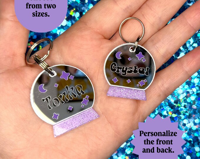 Mystic Paws - Crystal Ball Dog Tag - Dog Id Tag - Custom Dog Gift ...