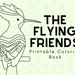 THE FLYING FRIENDS Printable Coloring Pages, Bird Line Art, Bird ...