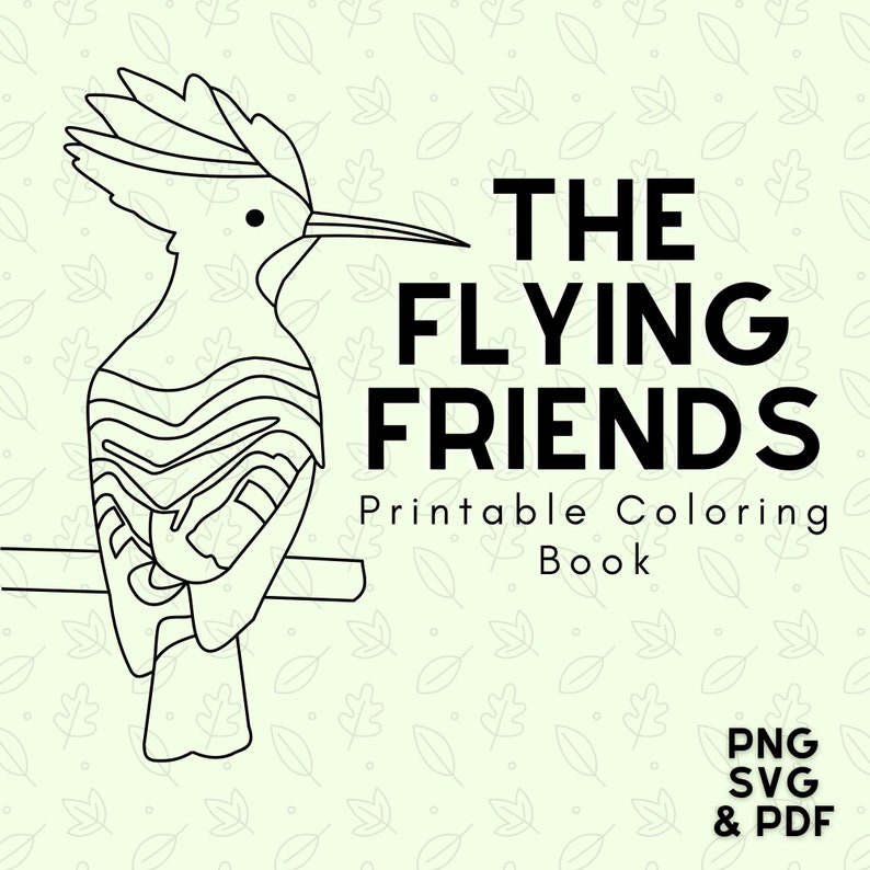 THE FLYING FRIENDS Printable Coloring Pages, Bird Line Art, Bird ...